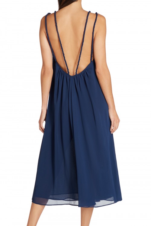 Braided strap midi dress